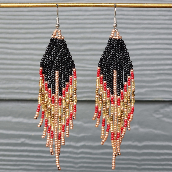 Boheme | Jewelry | Handmade Sia Beaded Earrings Fringe Tribal Jewelry ...